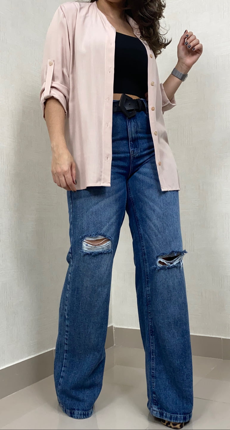 Camisa Samanta Nude Lila Rosa